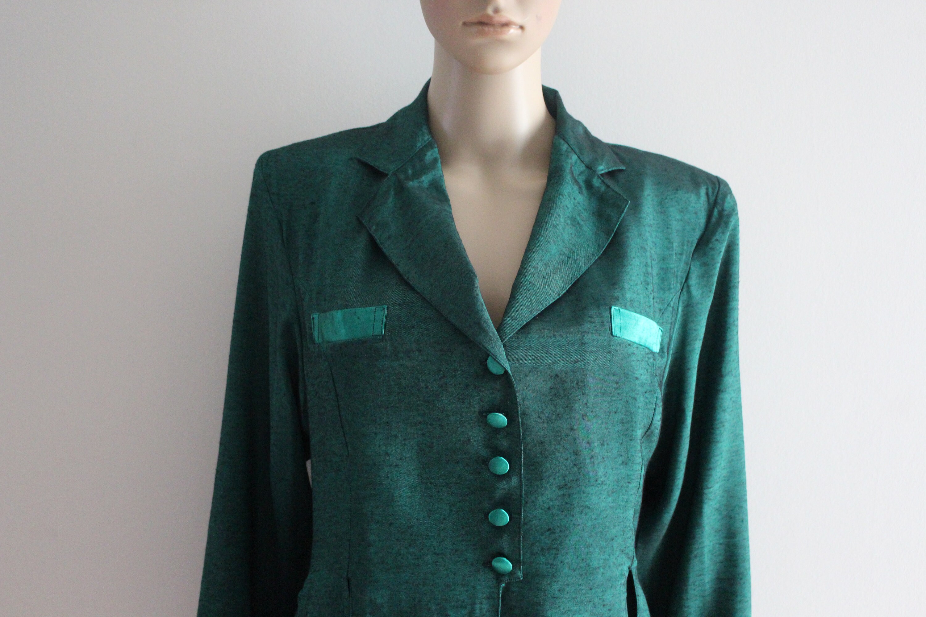 Forest Green Jacket Women's Emerald Green Blazer Satin Jacket Forest ...