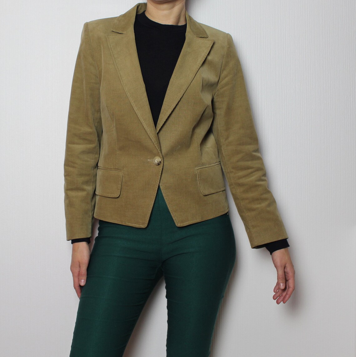 Light Brown Blazer Women's Corduroy Blazer Brown Velvet Blazer Fine ...