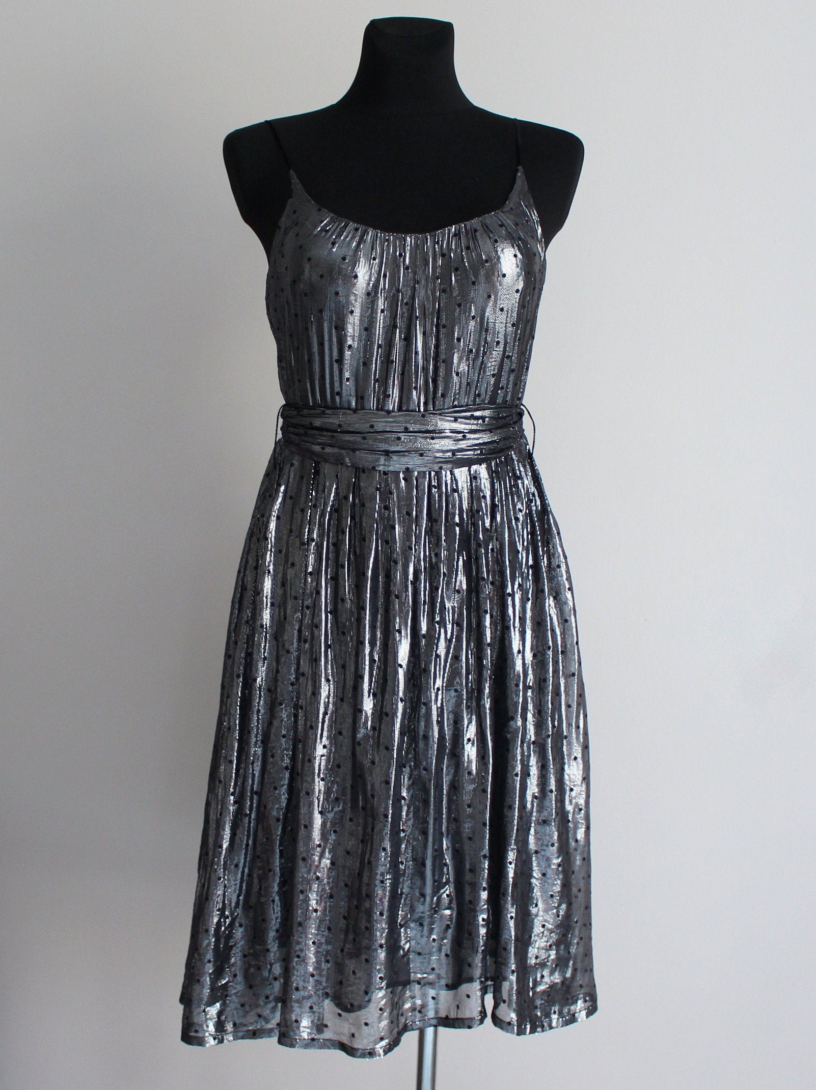 Shimmer Dress Silver Metallic Dress Lurex Dress Party Dress - Etsy
