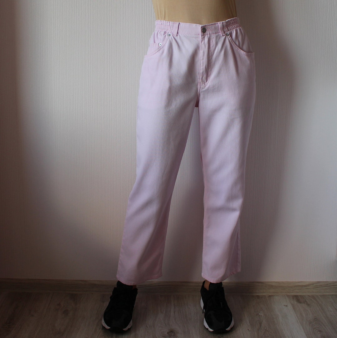 Pale Pink Pants Women’s Fine Corduroy Pants Pink Ribbed Pants Cotton ...