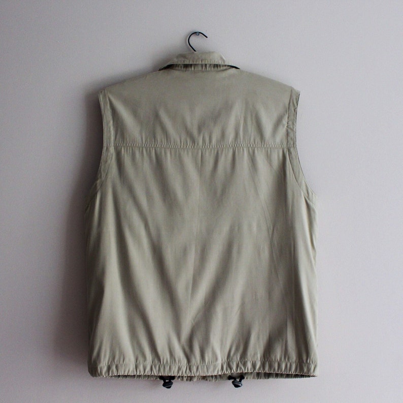 Mens Cargo Style Vest Beige Vest Multipocket Vest Utility - Etsy