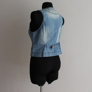Denim Vest Light Blue Denim Vest Women's Denim Waistcoat Jean Vest ...