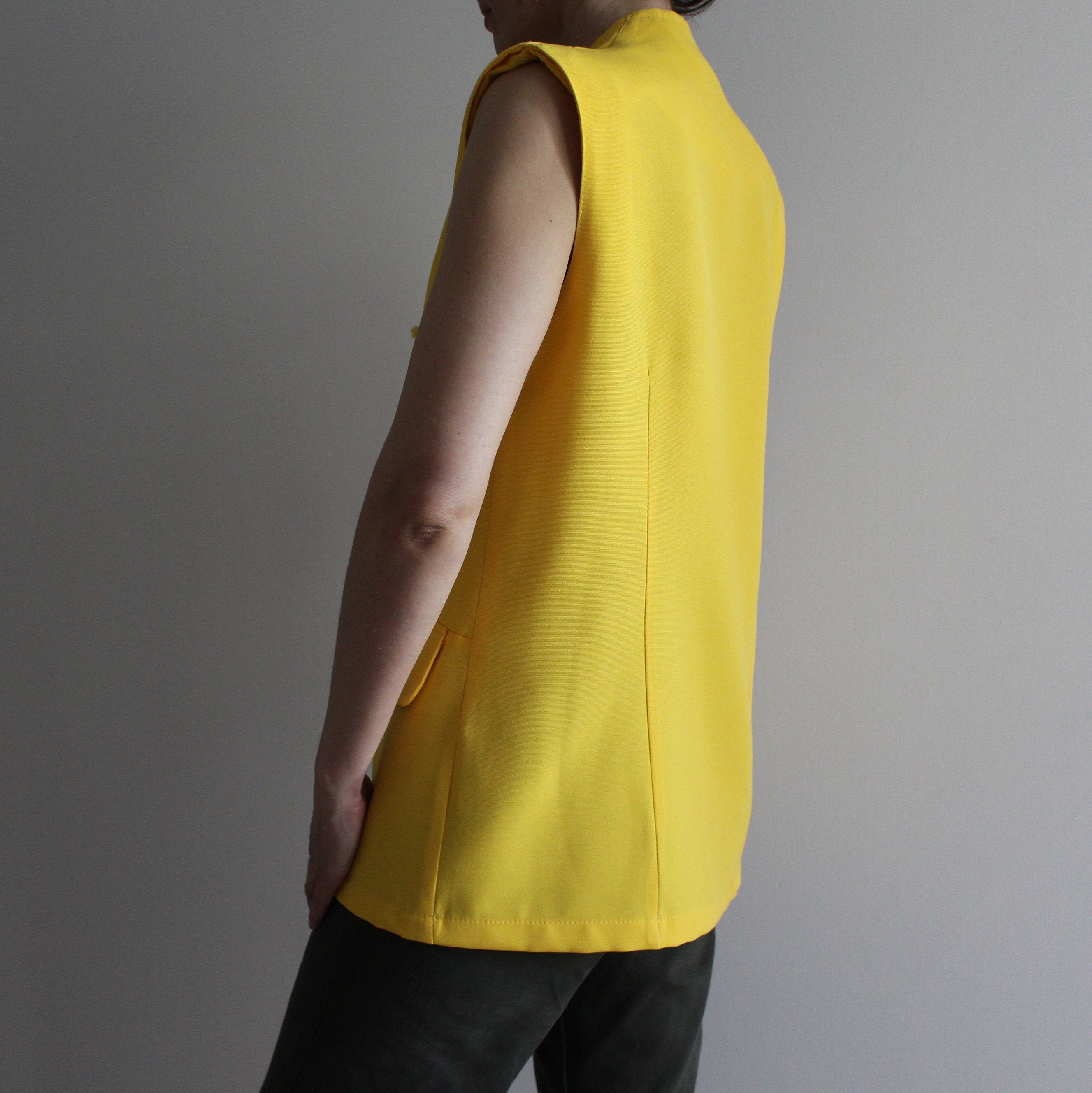 Yellow Vest Women's Yellow Vest Vintage 80s Vest Yellow Womens ...