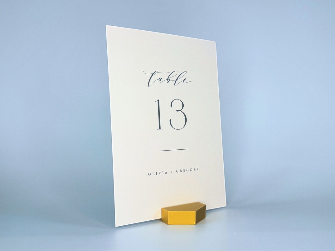 Set of Gold Color Table Number Holders | Hexagon Card Holders Made From ...
