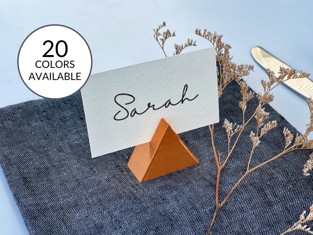 Set of Tall Triangle Place Card Holders Wedding Place Card - Etsy