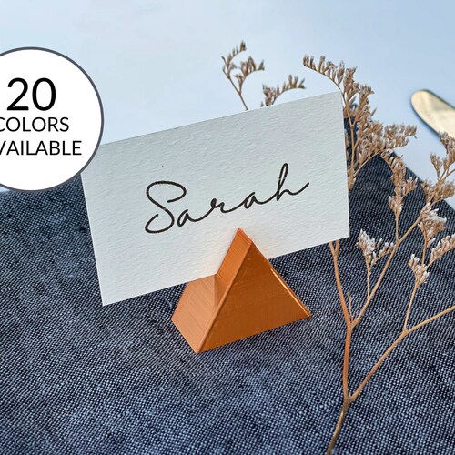 Set of Tall Triangle Place Card Holders Wedding Place Card - Etsy