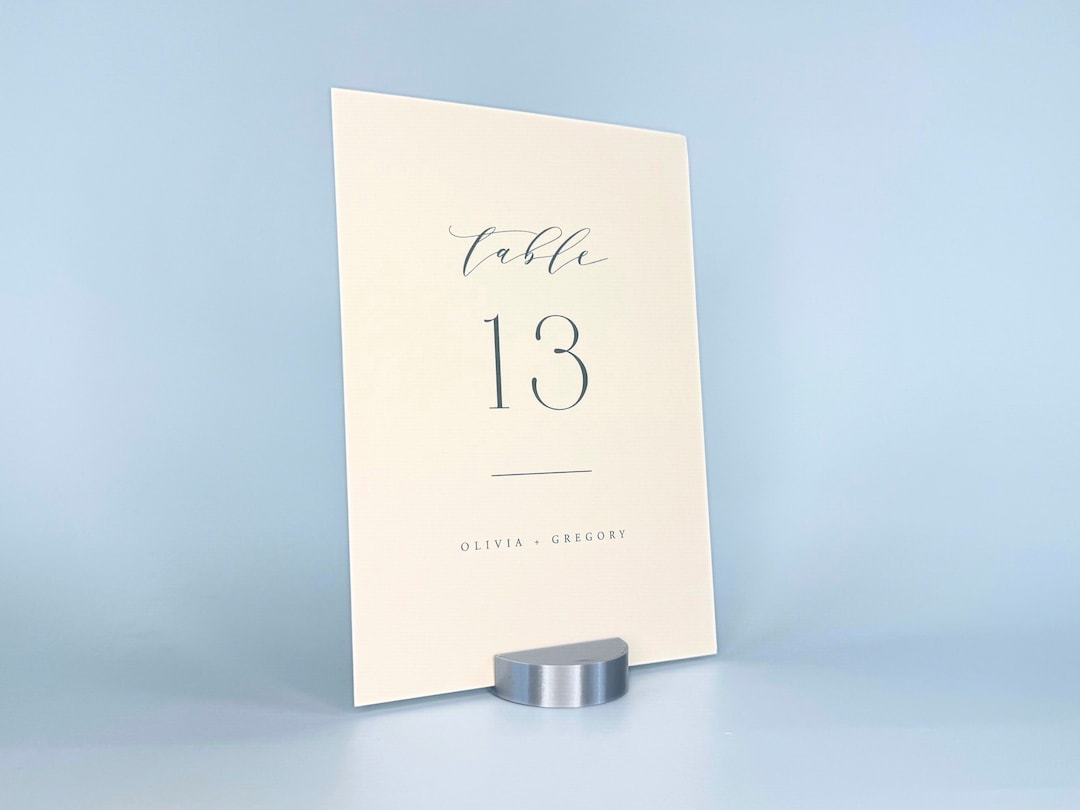 Silver Color Table Number Holders: Round, Biodegradable PLA, Modern ...