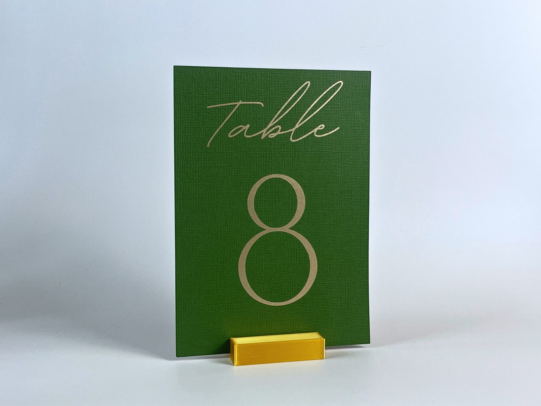 Gold Color Table Number Holders: Rectangle, Biodegradable PLA, Wedding ...