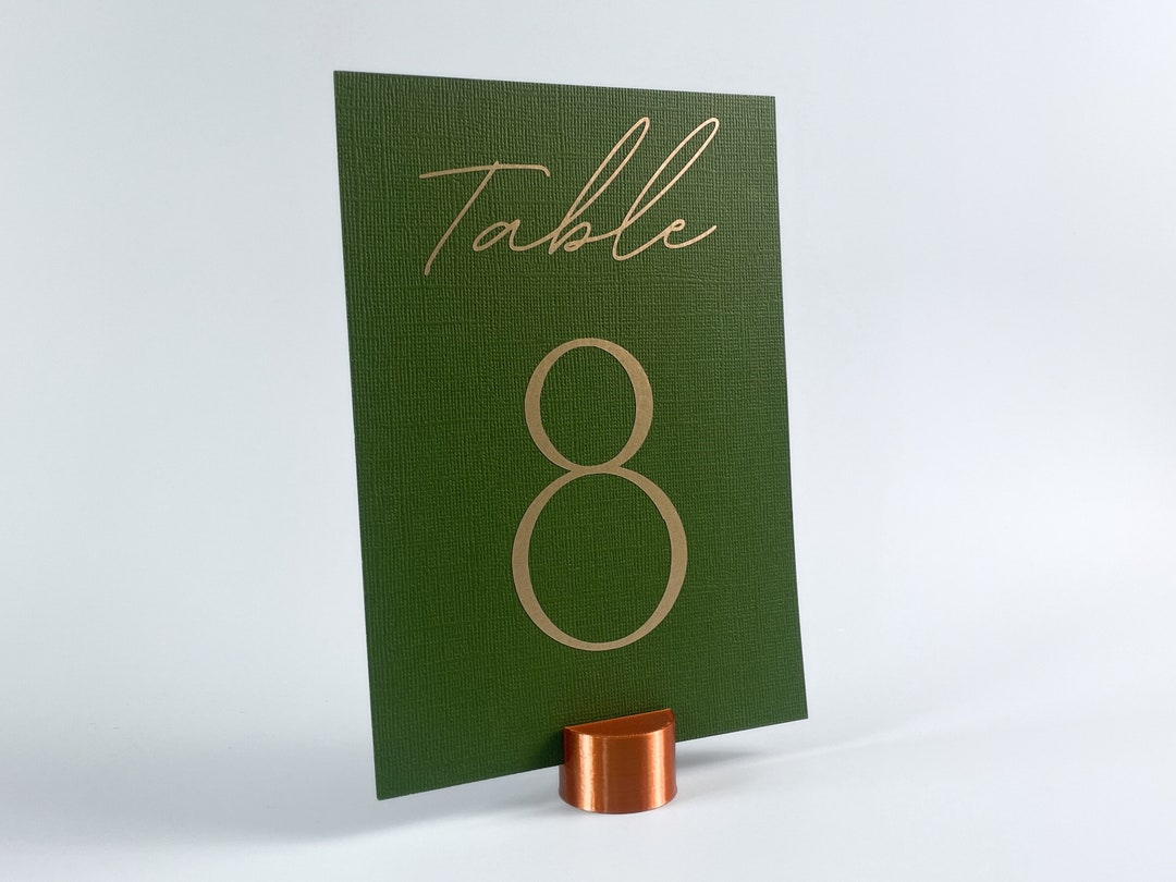 Set of Copper Color Table Number Holders Made of PLA | Wedding Card ...