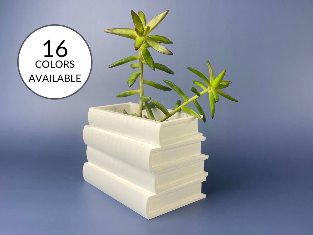 Stack of Books Succulent Plant Pot | Succulent Gift | 3D Printed ...