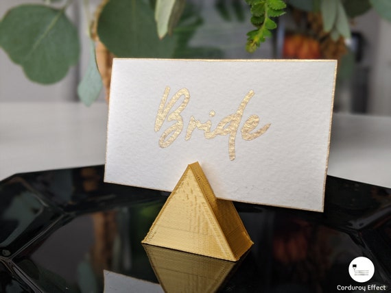 Set of Tall Triangle Place Card Holders Wedding Name Cards | Etsy