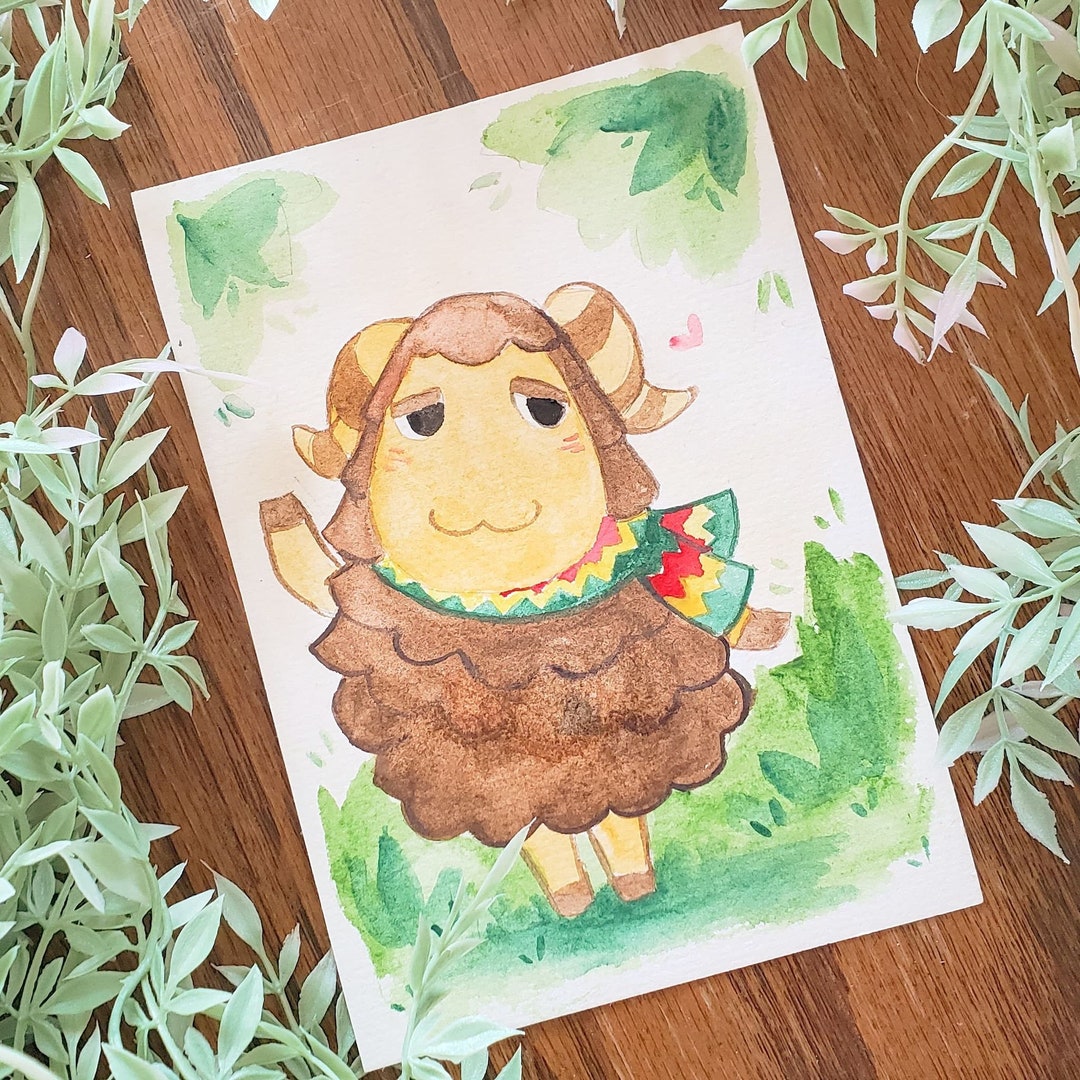 Animal Crossing - Curlos - Watercolor Mini Print - Etsy