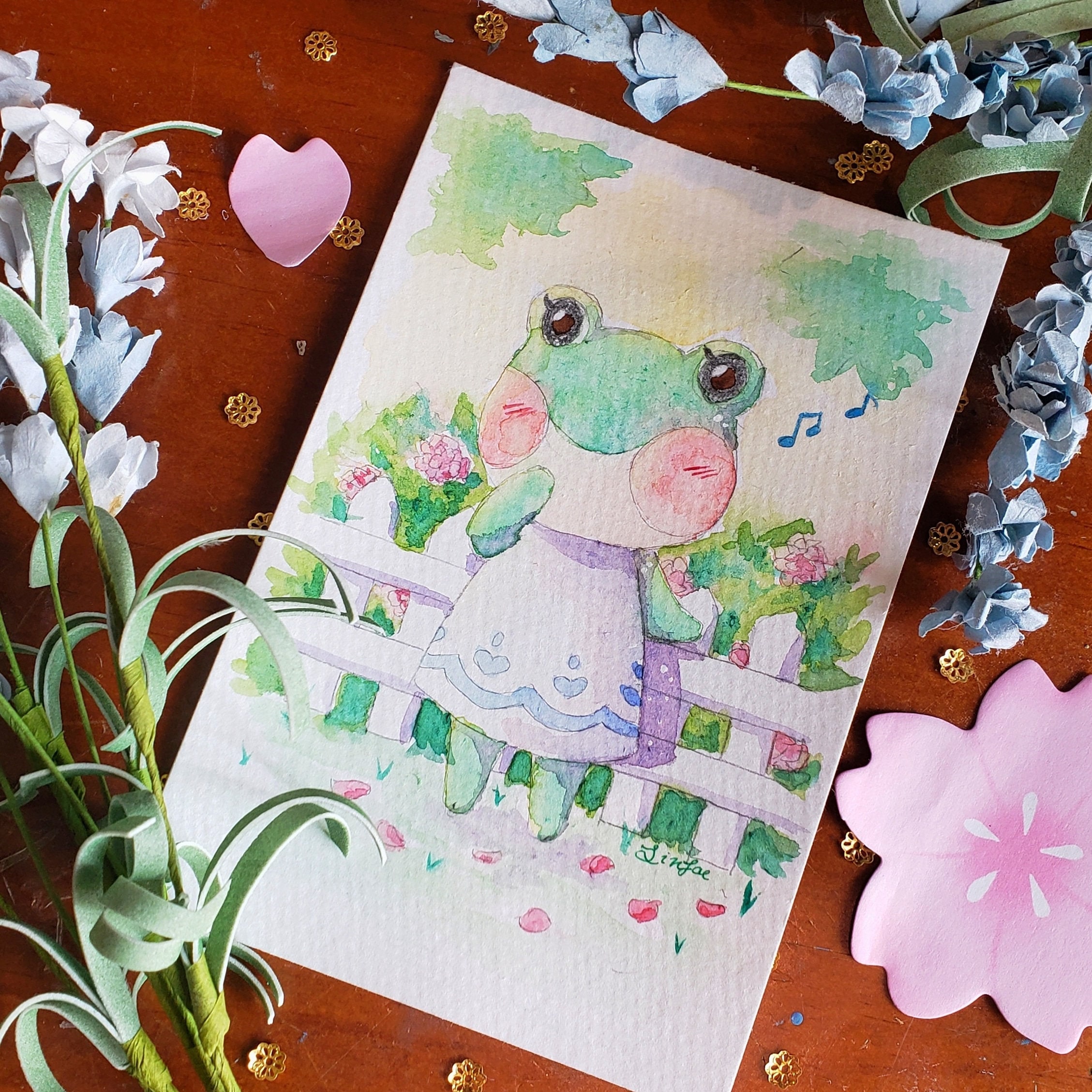 Animal Crossing Lily Watercolor Mini Print - Etsy
