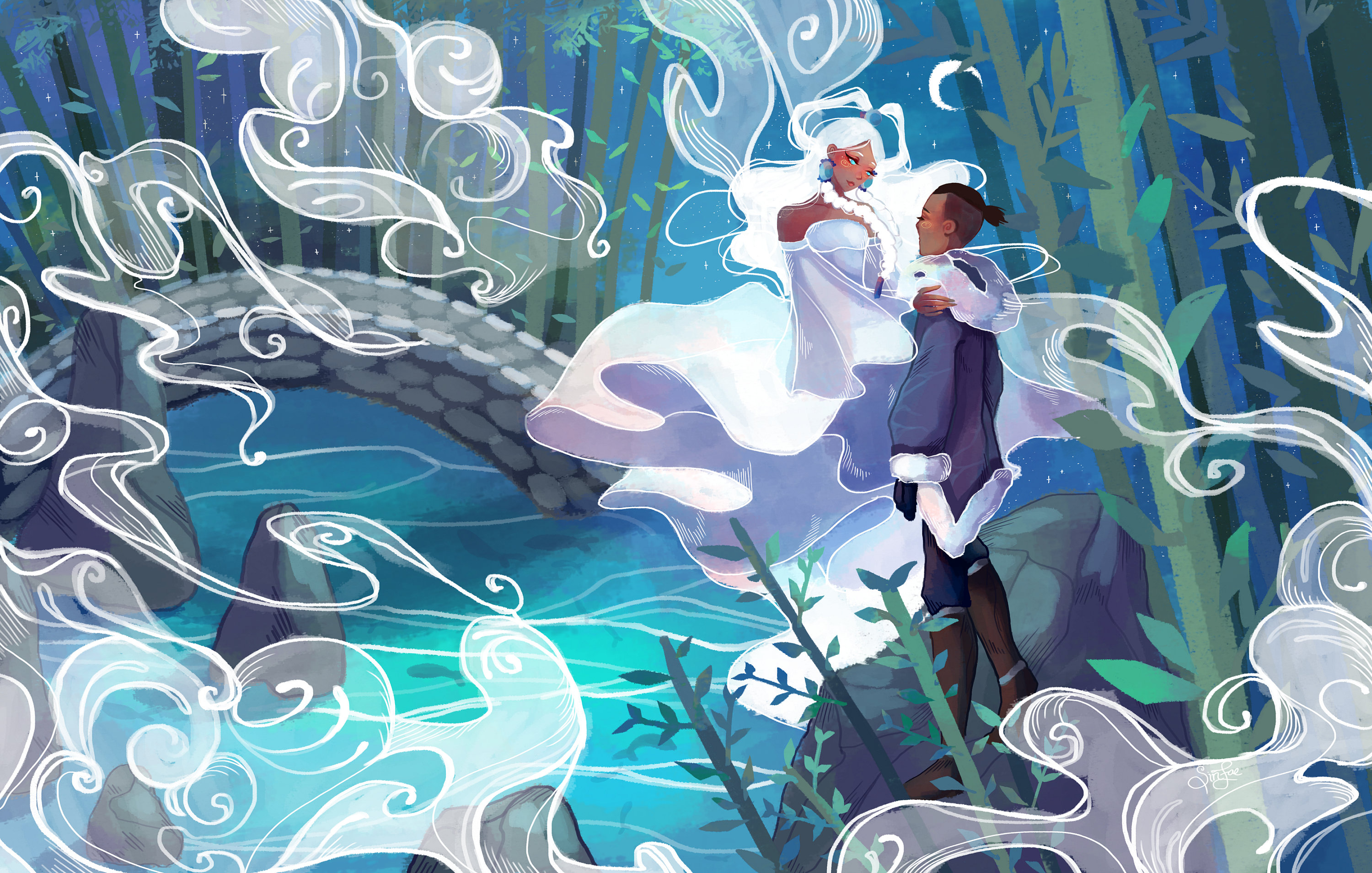 Avatar The Last Airbender Yue And Sokka