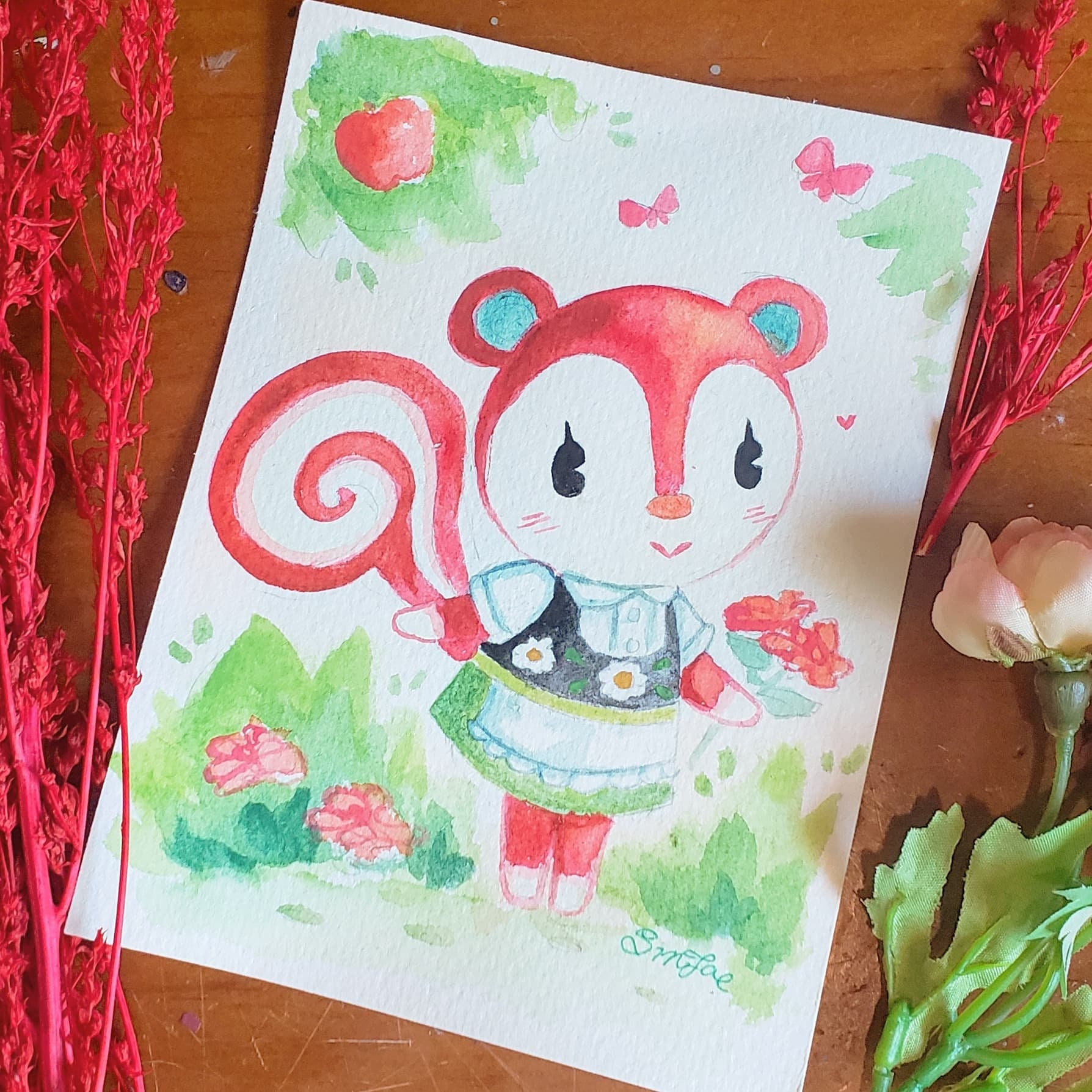 Animal Crossing Poppy Watercolor Mini Print - Etsy