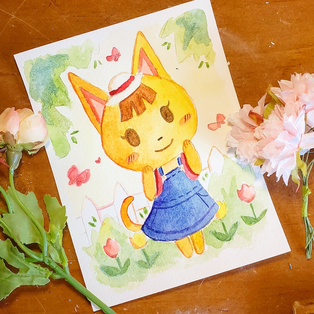 Animal Crossing - Katie - Watercolor Mini Print - Etsy