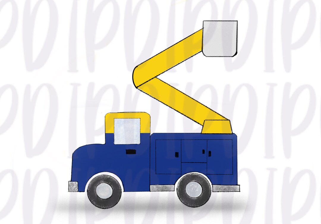Digital Download, Bucket Truck, Blue and Gold - Etsy