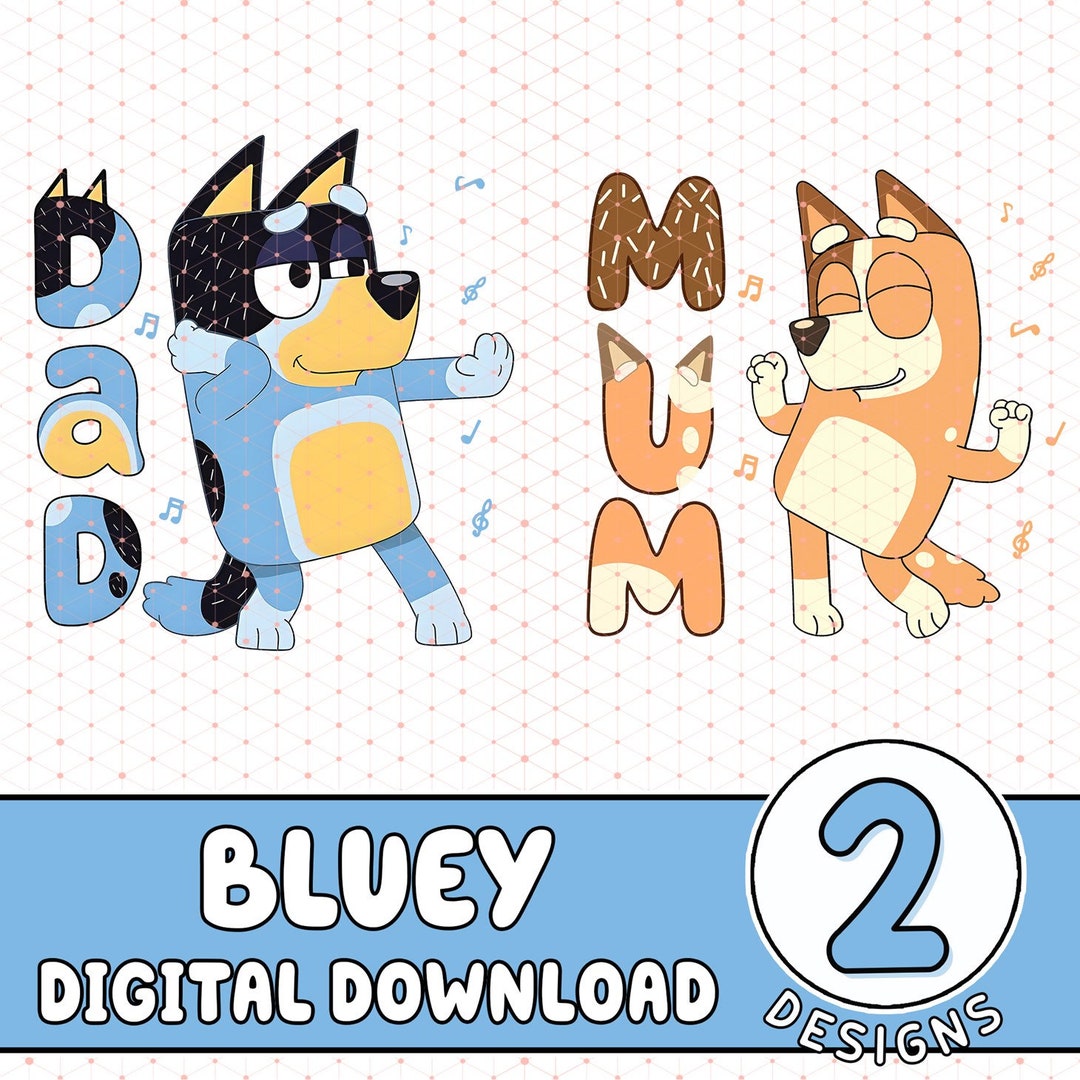 Bluey Dad Bluey Mum Png-Download, Bluey Familie Png, Bluey Bester Vater ...