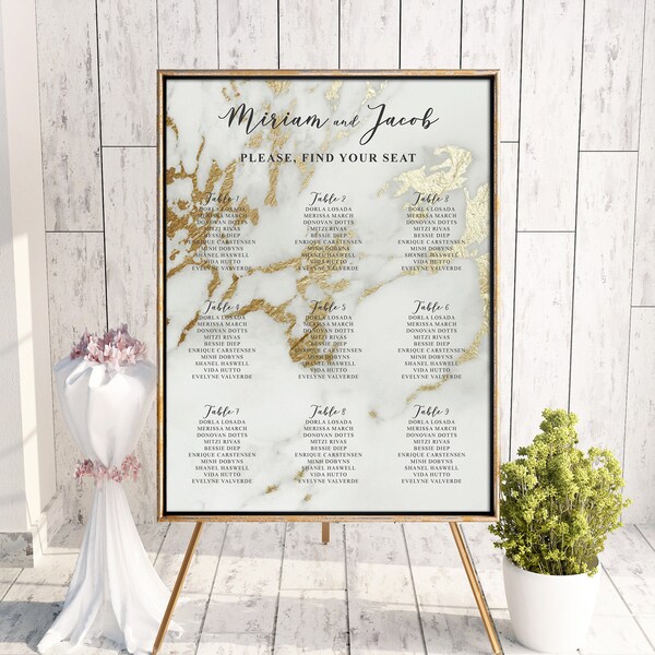 Elegant Wedding Seating Charts - Etsy