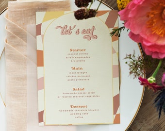 Disco Dinner Menu Printable Retro Wedding Menu Template 70s - Etsy