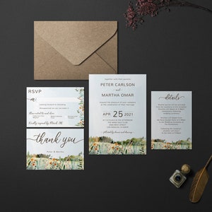 Cottagecore Wedding Invitation Template Wildflowers Wedding | Etsy