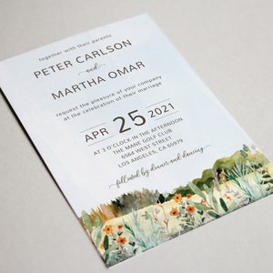 Cottagecore Wedding Invitation Template Wildflowers Wedding - Etsy Hong ...