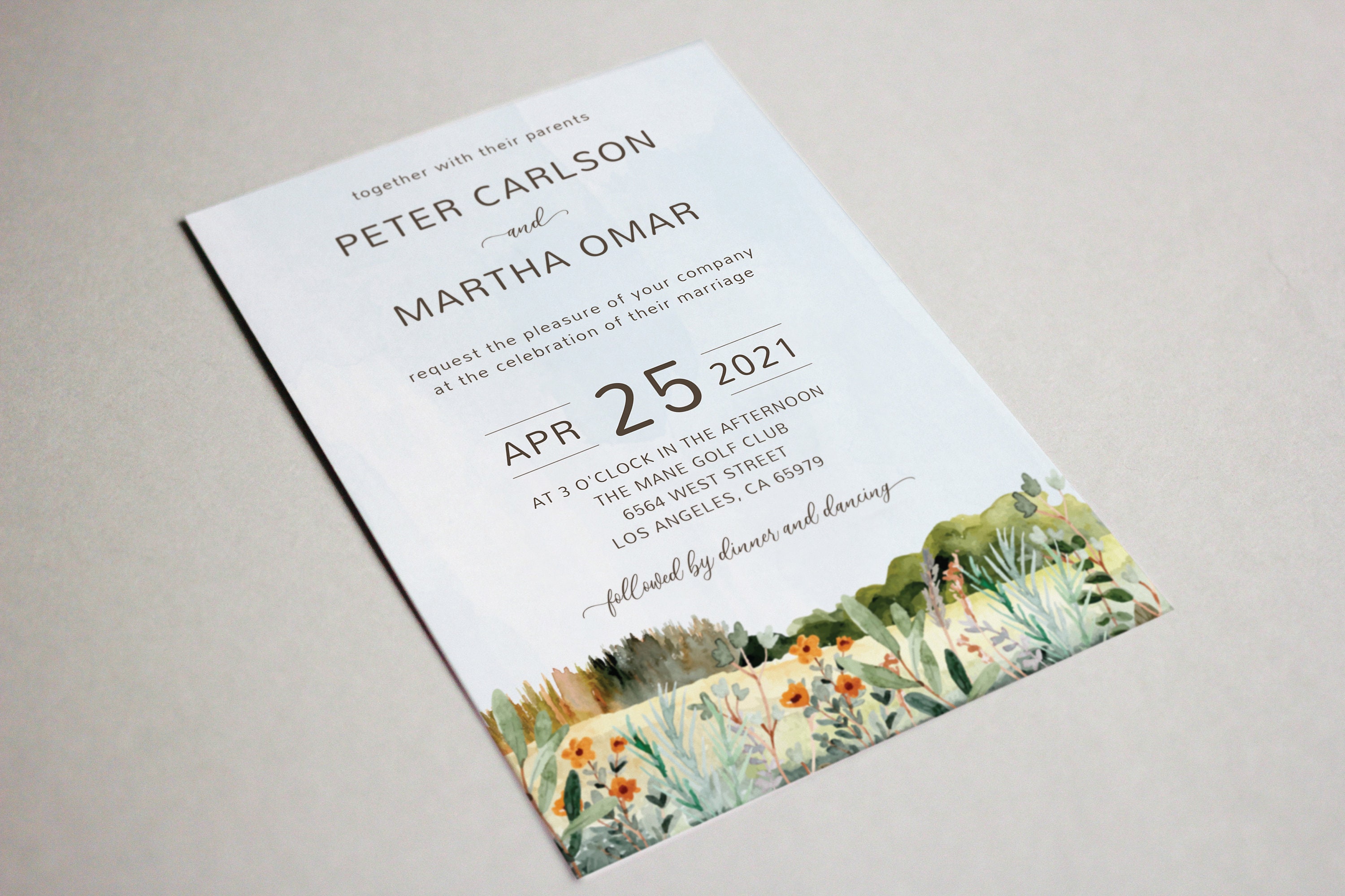 Cottagecore Wedding Invitation Template Wildflowers Wedding | Etsy