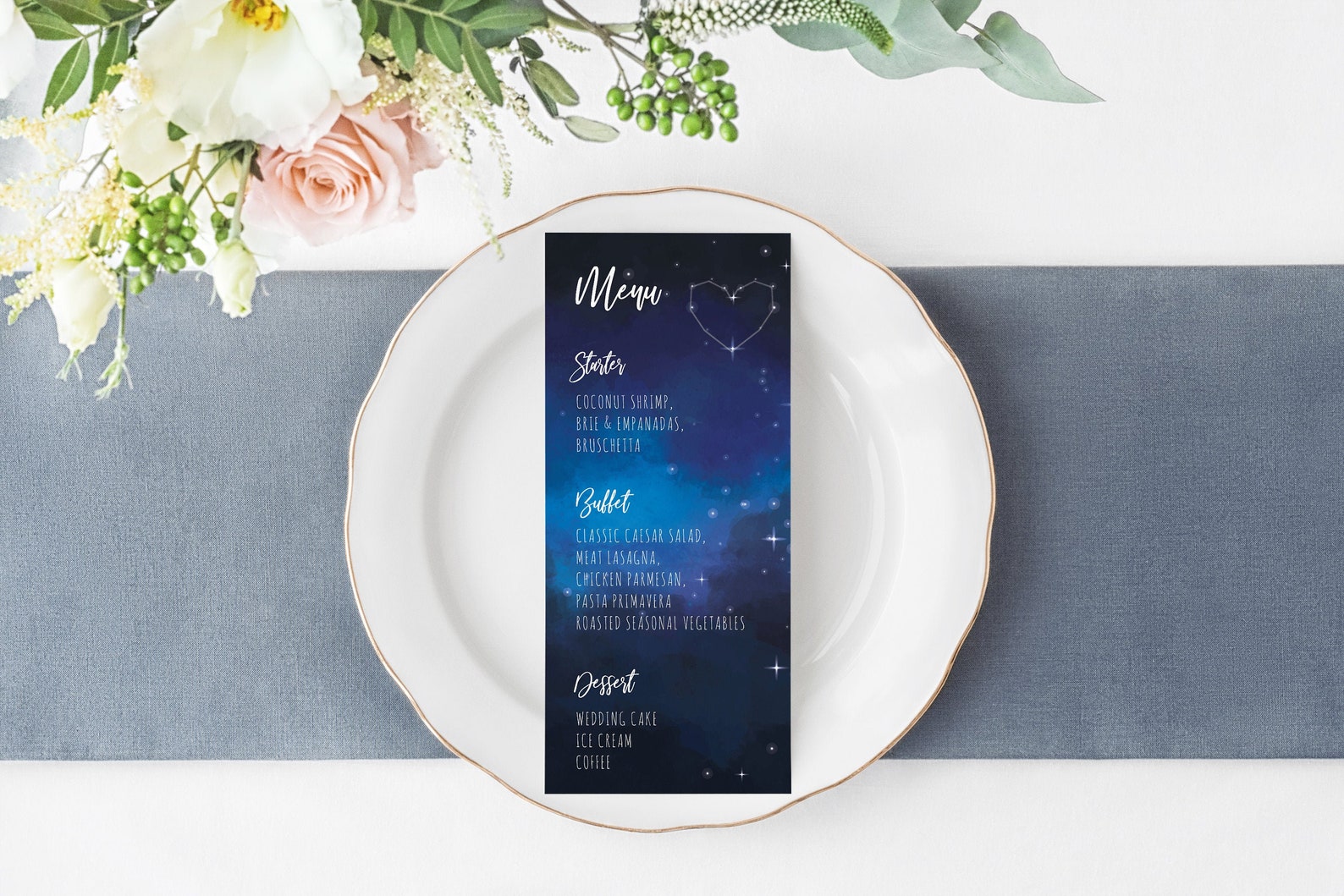 Celestial Wedding Menu Template Printable Galaxy Dinner | Etsy