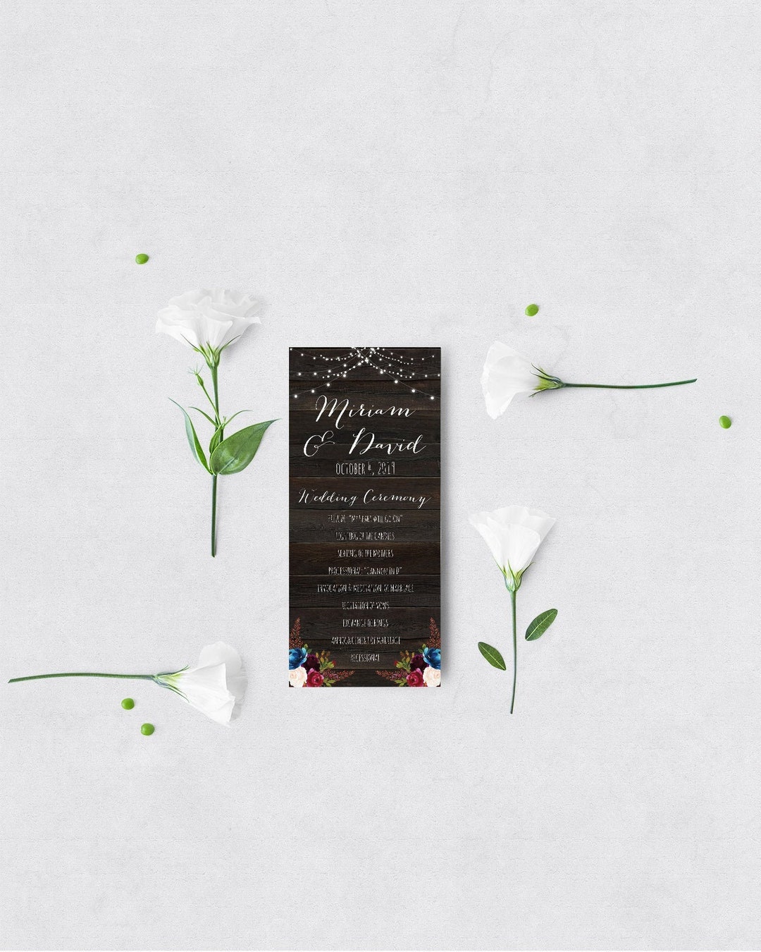 Rustic Wedding Program Printable Editable Template Barn - Etsy