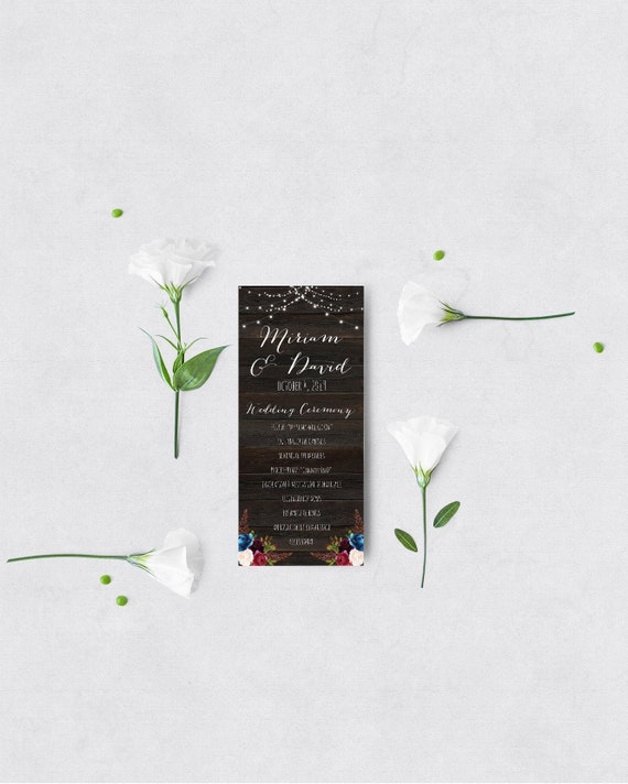 Rustic Wedding Program Printable Editable Template Barn - Etsy