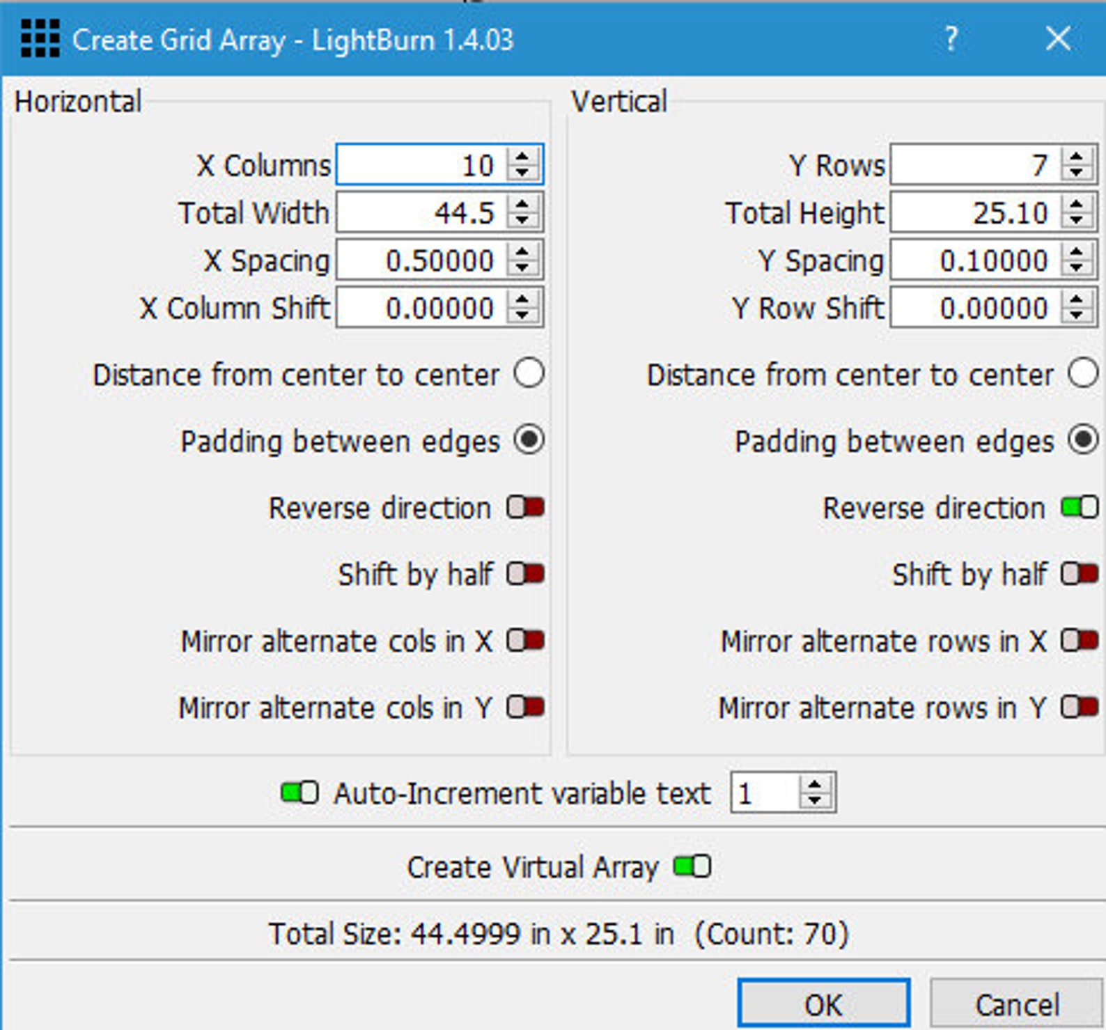 Lightburn Production Grid With X-Y Rulers, Dynamic Layer Cut Settings ...