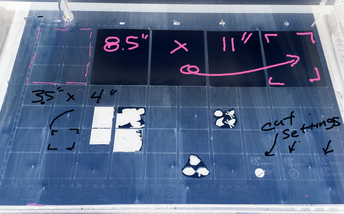 Lightburn Production Grid With X-Y Rulers, Dynamic Layer Cut Settings ...