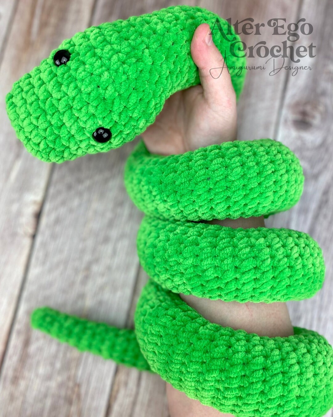 NO SEW Snake Crochet Amigurumi Pattern, Serpent, Rattle Snake, Adder ...