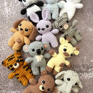 Pocket Friends Bundle Crochet Amigurumi Pattern, Elephant, Cat, Tiger ...
