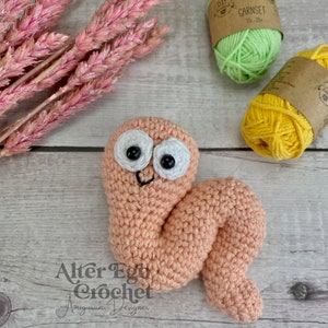 NO SEW (except the Eyes) Earthworm Amigurumi Crochet Pattern, Worm ...