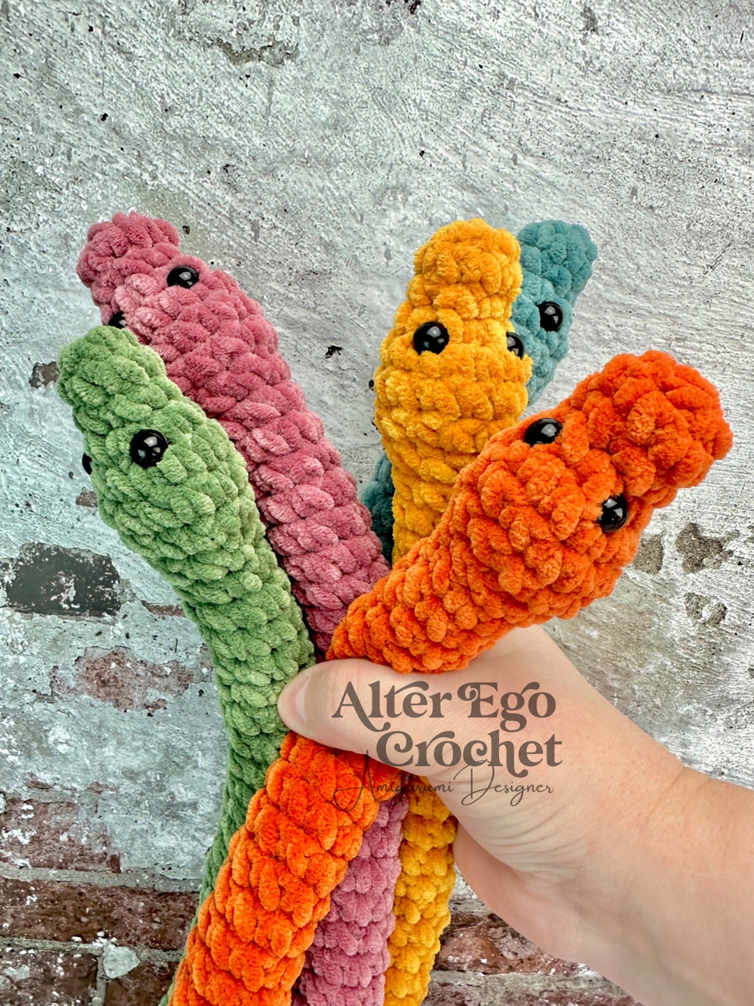 NO SEW Snake Crochet Amigurumi Pattern, Serpent, Rattle Snake, Adder ...