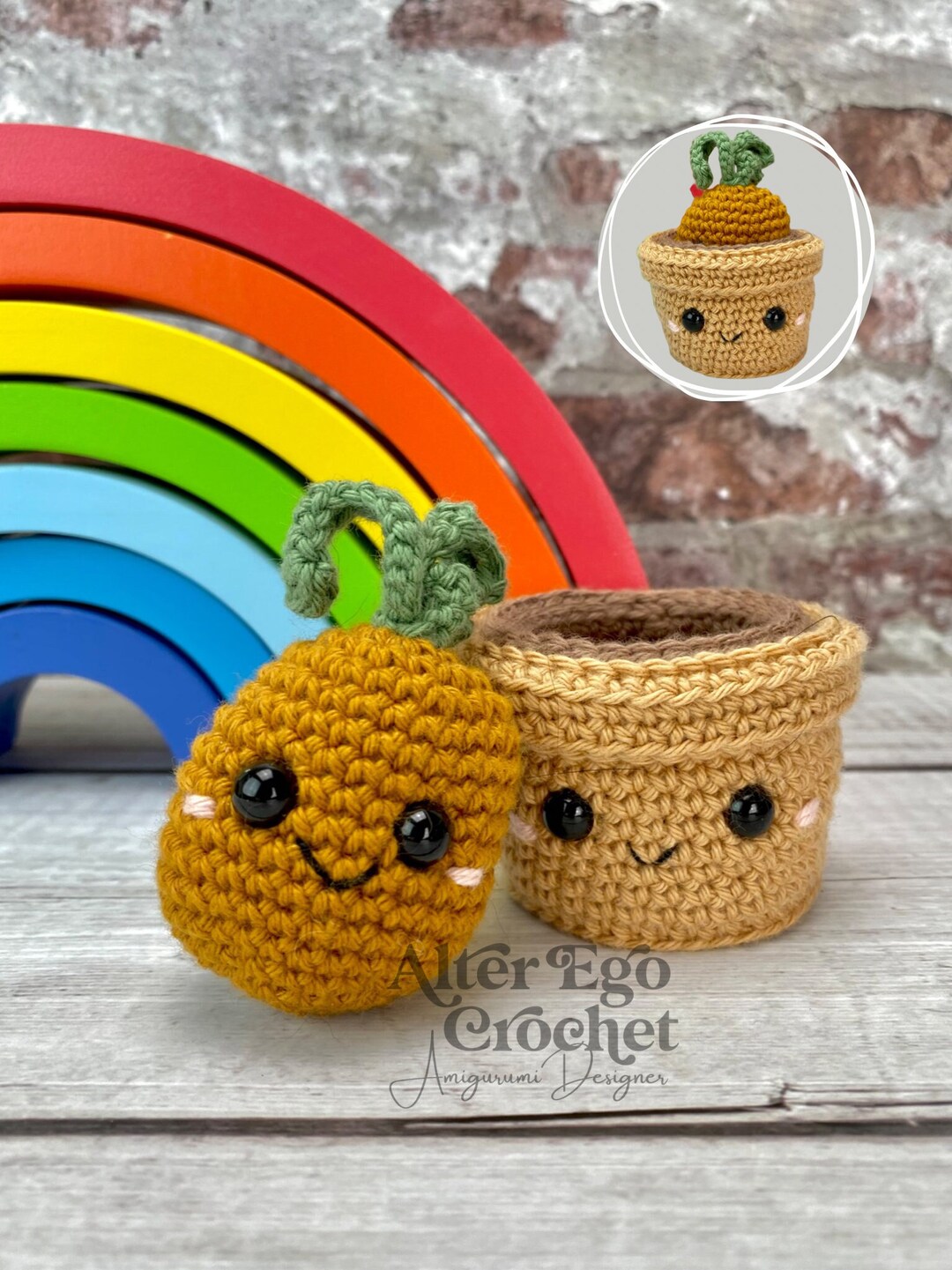 NO SEW Potato in Pot Crochet Amigurumi Pattern, Potatoes, Food, Fruit ...