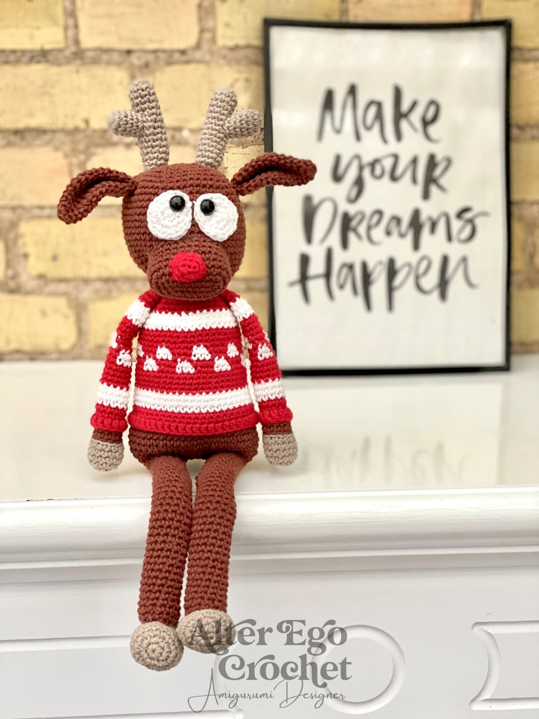 Deer Crochet Amigurumi Patterm, Christmas Sweater, Moose, Doe, Elk ...