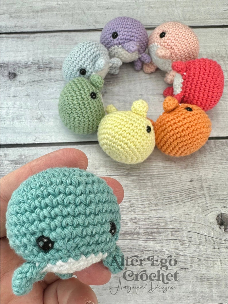 NO SEW Whale Crochet Amigurumi Pattern, Blue Whale, Fish, Shark, Kawaii ...