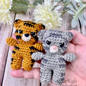 Pocket Friends Bundle Crochet Amigurumi Pattern, Elephant, Cat, Tiger ...