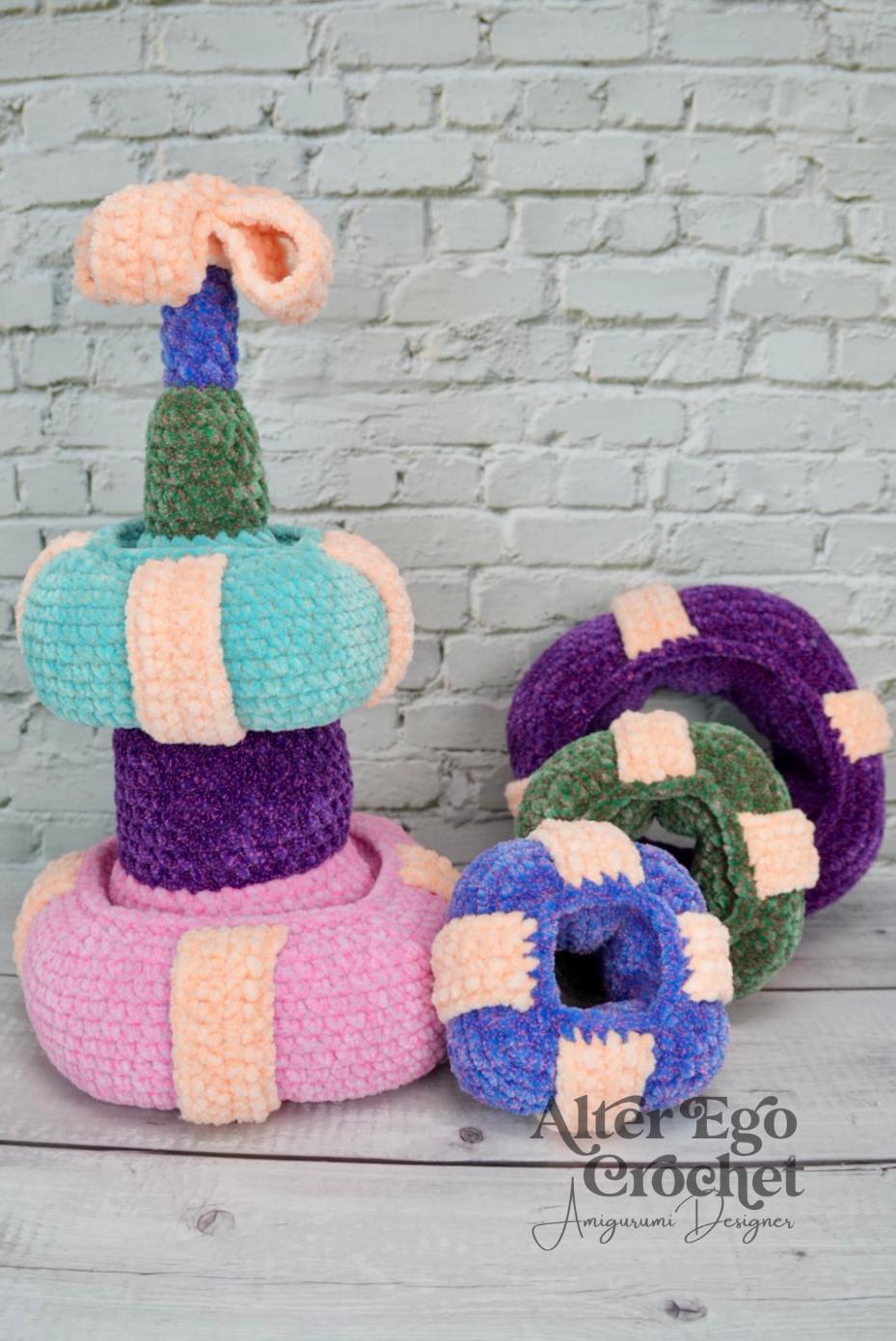 NO SEW Present Stacking Toy Crochet Amigurumi Pattern, Interactive Gift ...