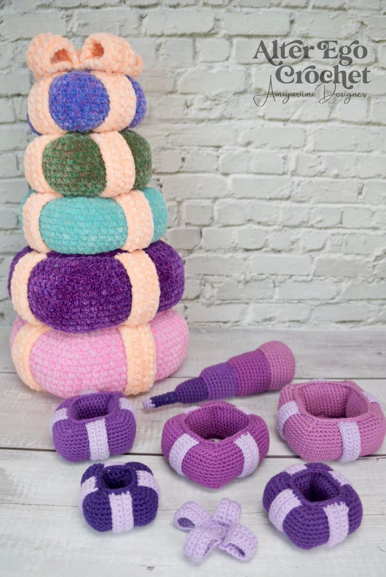 NO SEW Present Stacking Toy Crochet Amigurumi Pattern, Interactive Gift ...