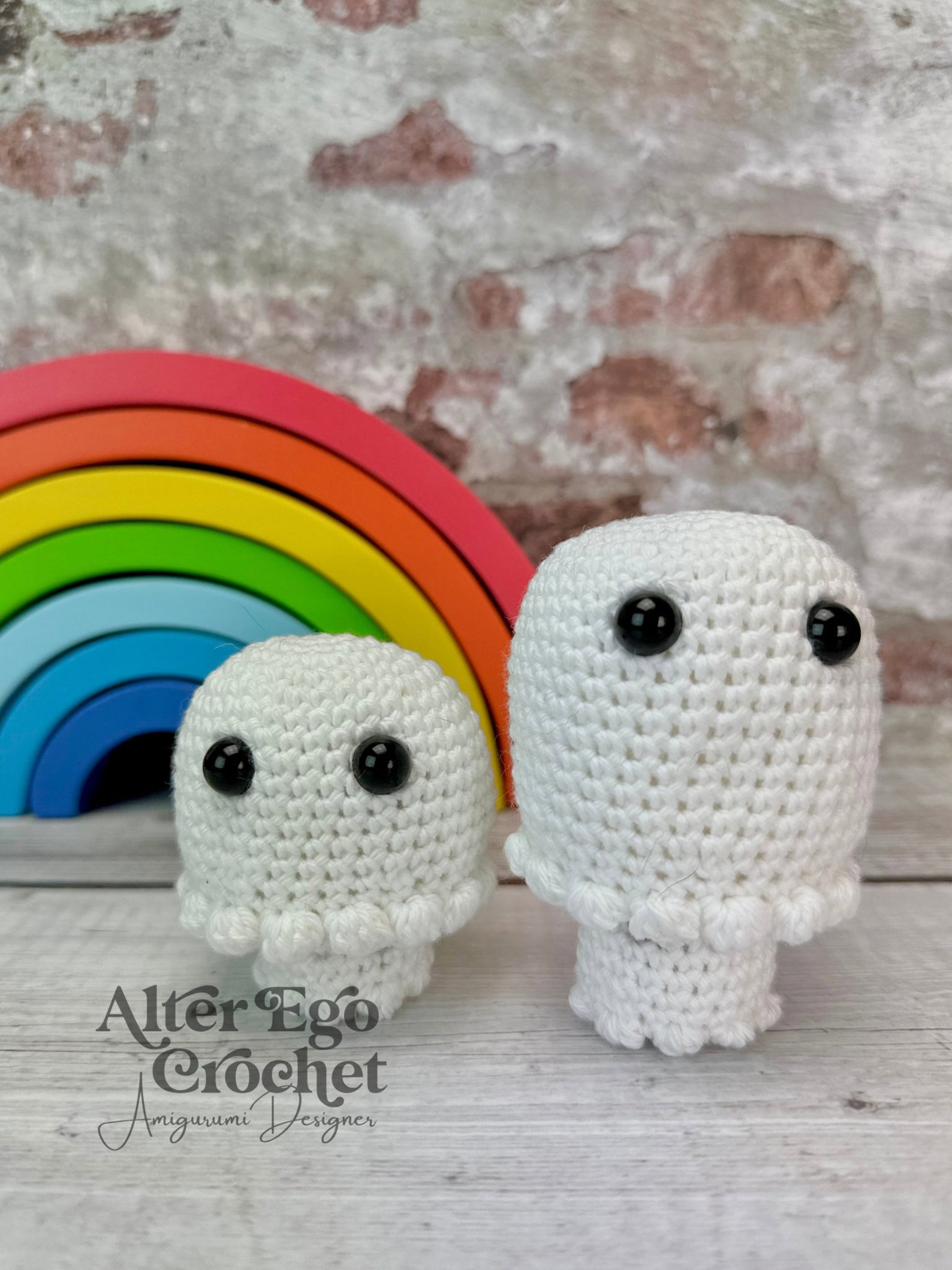 NO SEW - Mama and Baby Ghost Crochet Amigurumi Pattern, Halloween, Mom ...
