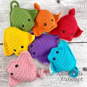 NO SEW Crochet Amigurumi Ray Pattern, Sting Ray, Manta Ray, Fish ...