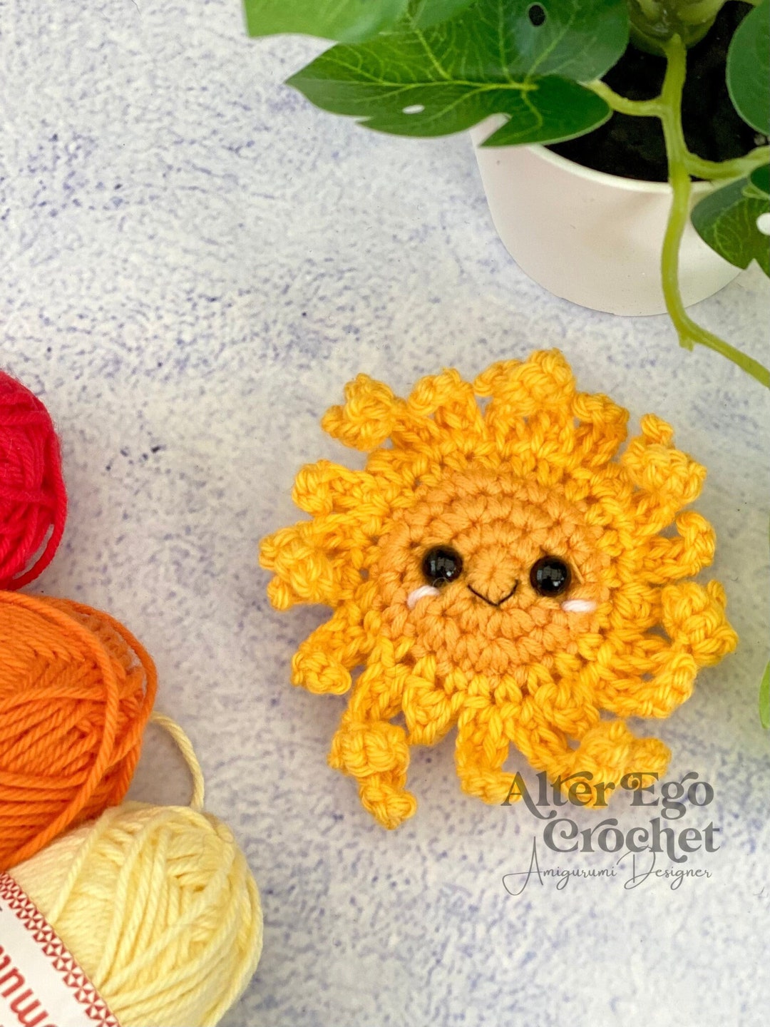 NO SEW Mini Sun Crochet Amigurumi Pattern, Sky, Keychain, Small, Little ...