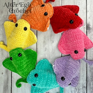 NO SEW Crochet Amigurumi Ray Pattern, Sting Ray, Manta Ray, Fish ...