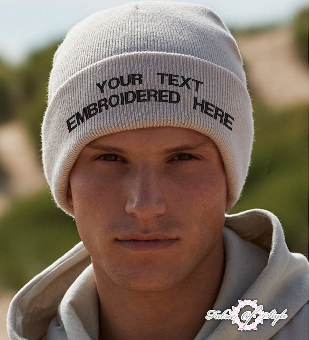 Personalised Embroidered Original Cuffed Beanie Adults Your Text ...