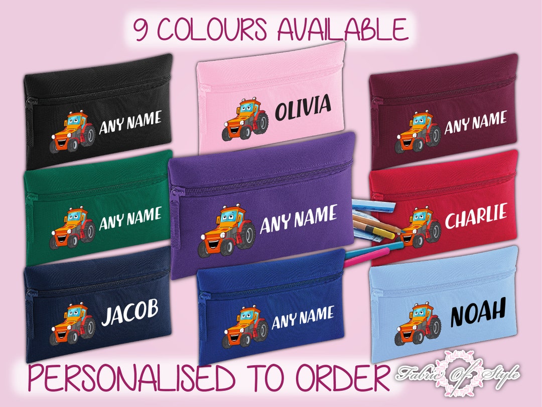 Personalised Tractor Pencil Case Kids Office Stationery Back to School ...