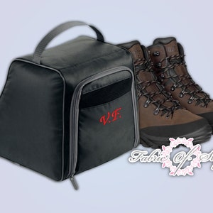 Embroidered Hiking Boot Bag With Personalised Initials or Name Boots ...