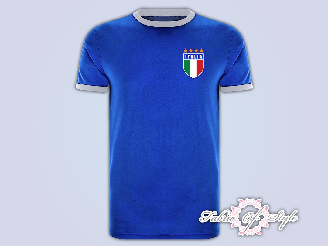 Retro Italy Football T Shirt World Cup Italia Italian Italy Euro 1 T ...